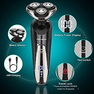 Mens Electric Razor for Men Electric Shavers for Men Electric Razors for Men Face Shaver for Mens Rechargeable Razors for Shaving Electric Cordless Men's Electric Shaver Waterproof Wet Dry by PRITECH