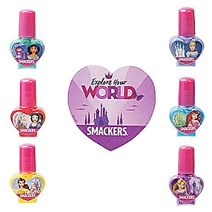 Lip Smacker Nail Polish, 6 Moisturizing, Smoothing Soft Shine, Hydrating & Protecting Fun Flavors, Cruelty-Free & Vegan - Disney Princess