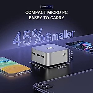 ACEMAGICIAN Mini PC Computer Win 11Pro, Intel 12th Gen N95 (up to 3.4GHz) 16GB LPDDR5 512GB M.2 SSD Desktop Computers， Micro PC Support 4K UHD, Dual Gigabit Ethernet,3 HDMI,2.4G/5G WiFi, BT4.2