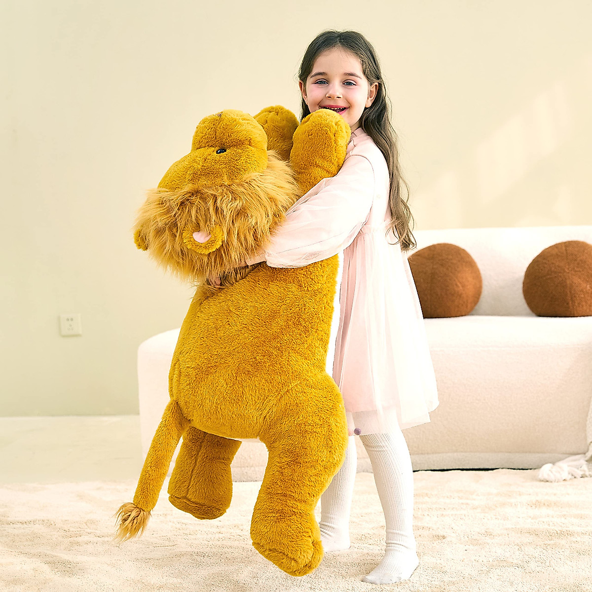 IKASA Large Lion Stuffed Animal Plush Toy,30" Giant Lion Cute Jumbo Soft Toys,Huge Big Size Plushy Fluffy Fat Oversized Plushie,Gifts for Kids Girls