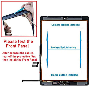 for iPad 7th/8th Generation Screen Replacement Digitizer 10.2"(A2197,A2198,A2200,A2270,A2428,A2429,A2430),for iPad 7/8 Screen Replacement Parts(NO LCD),+Home Button+Pre-Installed+Repair Tools(White)