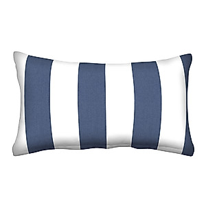 Honeycomb Indoor/Outdoor Stripe Stone Beige Toss Pillow: Recycled Fiberfill, Weather Resistant, Comfortable and Stylish Pack of 2 Pillows for Patio Furniture: 21" W x 12" L