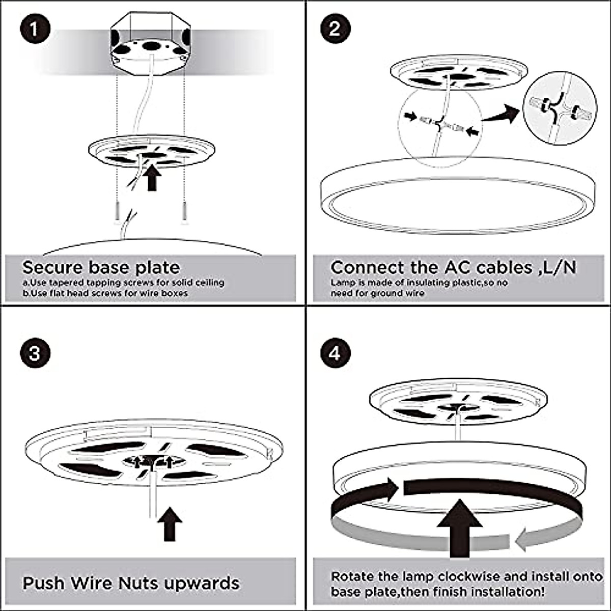 TALOYA Low Profile LED Flush Mount Ceiling Light Fixture, 12 Inch 24W Daylight White Modern Round Light Fixture, 240W Equivalent White Ceiling Lamp for Kitchens Laundry Bedrooms Stairwells