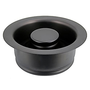 Westbrass D2089-62 3-Bolt mount Waste Disposal Flange & Stopper, Matte Black,1-Pack