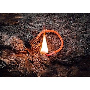 EXOTAC - TinderZIP Zipper Pull Fire Starter with Built-in Tinder for Emergency Kits, Camping, Hiking, and Essential Supplies (Black)