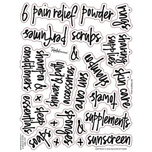 Talented Kitchen 6-Pack Makeup Organizer Premium Quality Acrylic Plastic Containers. Bathroom Beauty Storage Set: 5 Canisters & 107 Printed Labels Organization