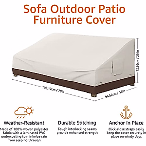 Amazon Basics 3-Seater Outdoor Patio Deep Lounge Sofa Cover, Beige/Tan