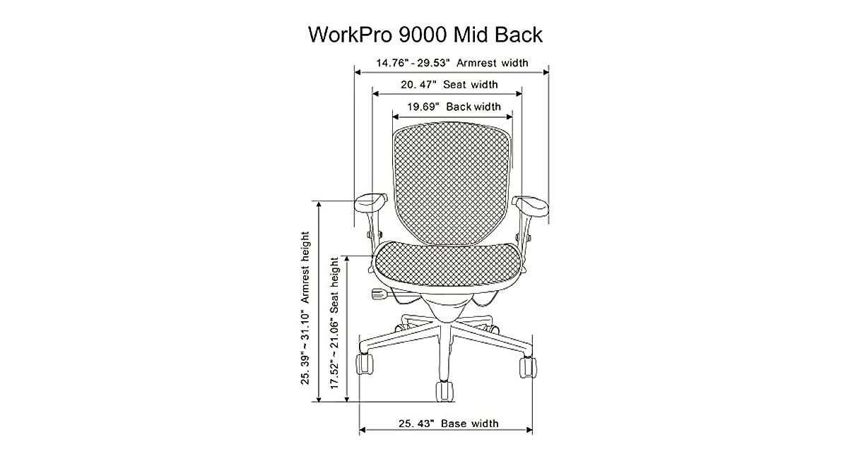 WorkPro Quantum 9000 Ergonomic Chair - Comfort & Style
