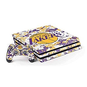 Skinit Decal Gaming Skin Compatible with PS4 Pro Console and Controller Bundle - Officially Licensed NBA Los Angeles Lakers Digi Camo Design