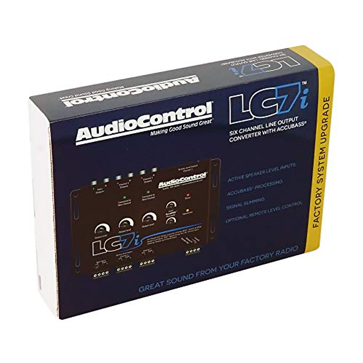 AudioControl LC7i 6 Channel Active Line Out Hi/Lo ConverterwithBass Processor DSP Bundle with Rockville Rock Everywhere Portable Bluetooth Speaker/Waterproof/Wireless Link