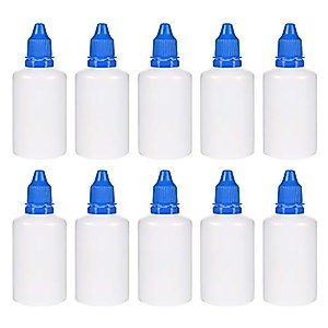 uxcell Plastic Dropper Bottles, 50ml/1.7 oz Empty Squeezable Dropper Bottle with Cap, Blue, Pack of 20