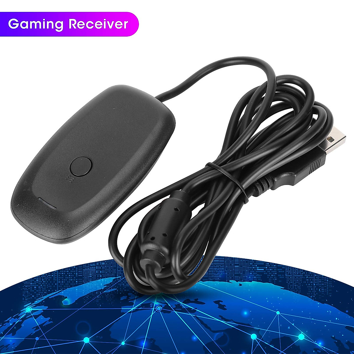 PUSOKEI Game Controller for , No Vibration PC Receiver Gaming Controller Adapter Console with USB Receiver for 360 [video game]