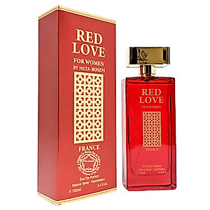 J & H VARIETY PERFUME RED LOVE for Women, Eau de Parfum Natural Spray | Floral and Jasmine Notes Feminine Fresh Fragrance, all Skin Types Casual Formal Wear, 3.4 Fluid Ounce/100 Ml