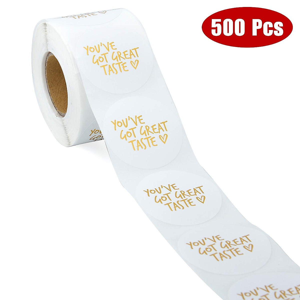 WRAPAHOLIC You've Got Great Taste Stickers - Gold Foil Business Thank You Stickers, Shipping Stickers - 2 x 2 Inch 500 Total Labels