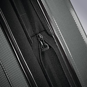 Samsonite SWERV DLX Spinner 4 Wheel 21 Inch Hard Side Travel Suitcase with Side Carry Handle, Telescopic Handle, and TSA Lock, Silver