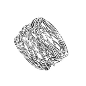 SKAVIJ Metal Mesh Napkin Rings Set for Dining Table Decoration (Dia-2 Inch, Pack of 12, Silver)