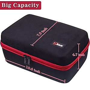 SIQUK Dice Storage Case Big Capacity DND Dice Case Dice Organizer Box With Handle and Double Removable Slotted Tray Dice Organizer Case for Dungeons & Dragons and Other RPG Table Game， Red