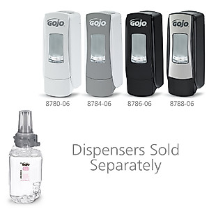 GOJO Clear & Mild Foam Handwash, EcoLogo Certified, 700 mL Hand Soap Refill ADX-7 Push-Style Dispenser (Pack of 4) - 8711-04