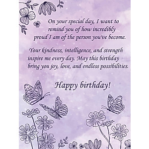 Daughter Birthday Card - | Made From Real Bamboo | 6" X 4.5" - 1 Pack (With Envelope) | Laser Cut, Butterfly Themed Birthday Card For Daughter or Step-Daughter | ( Birthday Card Daughter )