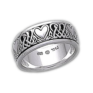 Sterling Silver Celtic Heart Knot Spinner Ring Size 10(Sizes 4,5,6,7,8,9,10,11,12,13,14,15)