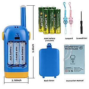 Walkie Talkie for Kids, 22 Channels 2 Way Radio 3 Km Long Range Walkie Talkies Handheld, Toys for 3-12 Year Old Boys Girls, Gift Toys for Boys and Girls to Outside, Hiking, Game Camping (Blue&Blue)