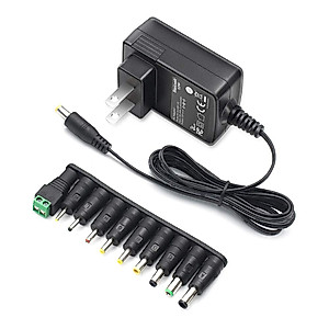 12V Power Supply AC Adapter DC 12 V Power Cord Universal Power Adapter 12Volt Charger Compatible with 1000mA 900mA 800mA 700mA 600mA 500mA 400mA 300mA 200mA 100mA Electronics