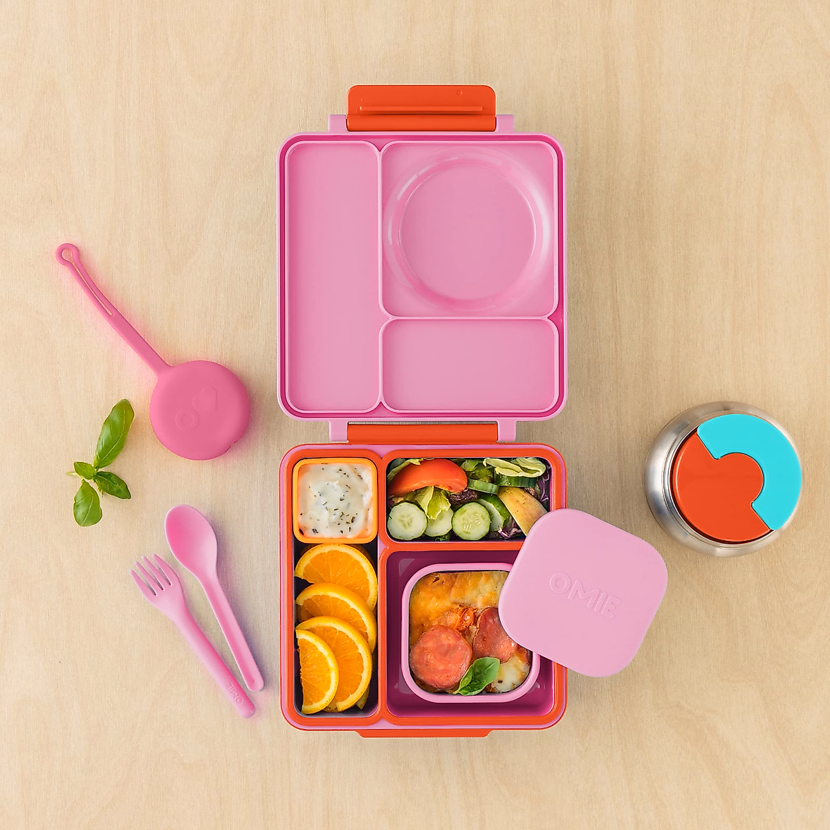 Omie OmieBox Silicone Leakproof Snack Containers To Go, Food Storage Containers with Lid, School Lunch Bento Container - BPA Free, Airtight, Dishwasher and Freezer Safe, Oven Safe - 9.4 ounces