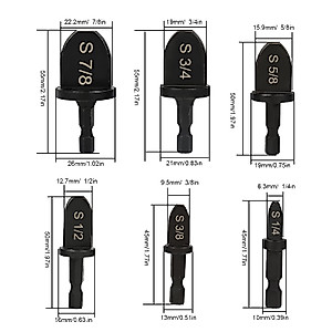 WMLBK 11pcs Swaging Tool Drill Bit Set, Air Conditioner Copper Tube Expander Tool, Copper Pipe Expander HVAC Tools Round Handle Tube Expander Sets with 1/4, 3/8, 1/2, 5/8, 3/4, 7/8 Bits