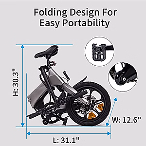 ONEBOT Electric Bike S7 Aviation Ultra-Light Magnesium Folding Electric Bicycle with Pedals 16" Wheels Ebike with Rear Shock Absorber