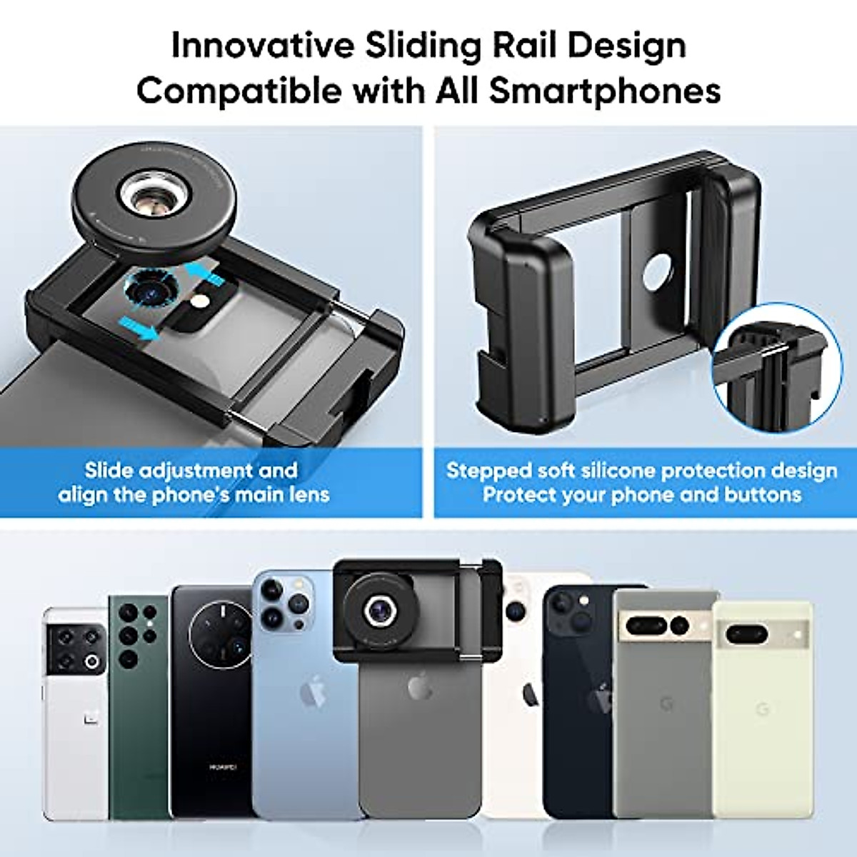 APEXEL Phone Macro Lens, 100X Microscope for Android/iPhone Micro Camera with LED Light CPL Handheld Pocket, Compatible with Smartphone Accessories Macro Focus Glass for Gift.