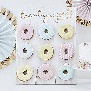Ginger Ray Gold Foiled Treat Yourself Donut Wall Party Display Fits 9 Doughnuts
