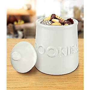 Kovot Ceramic Classic Cookie Jar And Air-Sealed Lid | Measures: 6 1/4" L x 6 1/4" W x 8 1/2" H