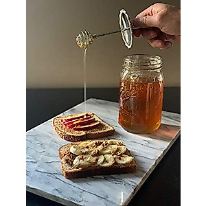 Jarware Honey Dipper, Wide Mouth, Silver