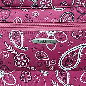 Rockland Fashion Softside Upright Luggage Set, Expandable, Wheel, Telescopic Handle, Pink Bandana, 2-Piece (14/19)