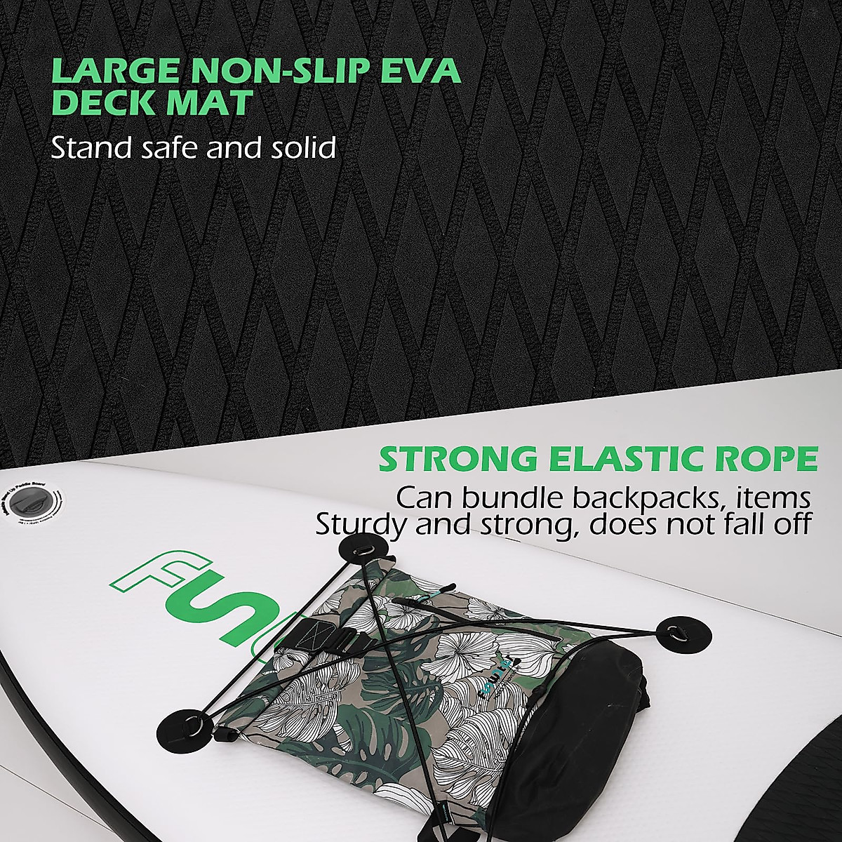 FunWater SUP Inflatable Stand Up Paddle Board 10'x31''x6'' Ultra-Light Inflatable Paddleboard with ISUP Accessories,Fins,Adjustable Paddle, Pump,Backpack, Leash