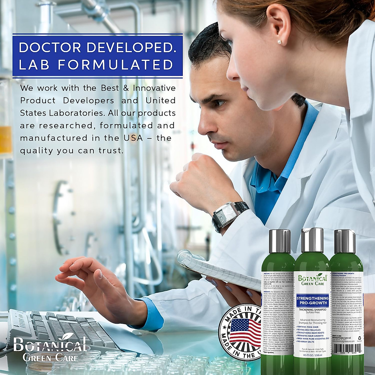 Strengthening Pro-Growth Shampoo, Hair Loss Therapy. Thickening Shampoo for Thinning Hair, Hair Loss Shampoo