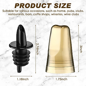 30 Pcs Universal Liquor Pourer Cover Translucent Bottle Toppers for Liquor Bottle Covers 30 Pcs Free Flow Pourers Black Bottle Pourers for Alcohol Plastic Spouts for Kitchen Bar Wine Tools Supplies