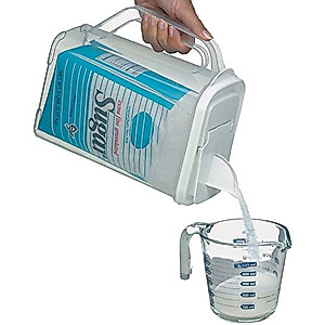 2 Pack Food Storage Container 4 Quart Flour Sugar Bag In Keeper and Dispenser with Handle