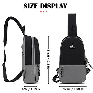immoono Small Sling Backpack Unisex Shoulder Bag, Sling Bag Crossbody Purse for Women, Mens Crossbody Bag, Black