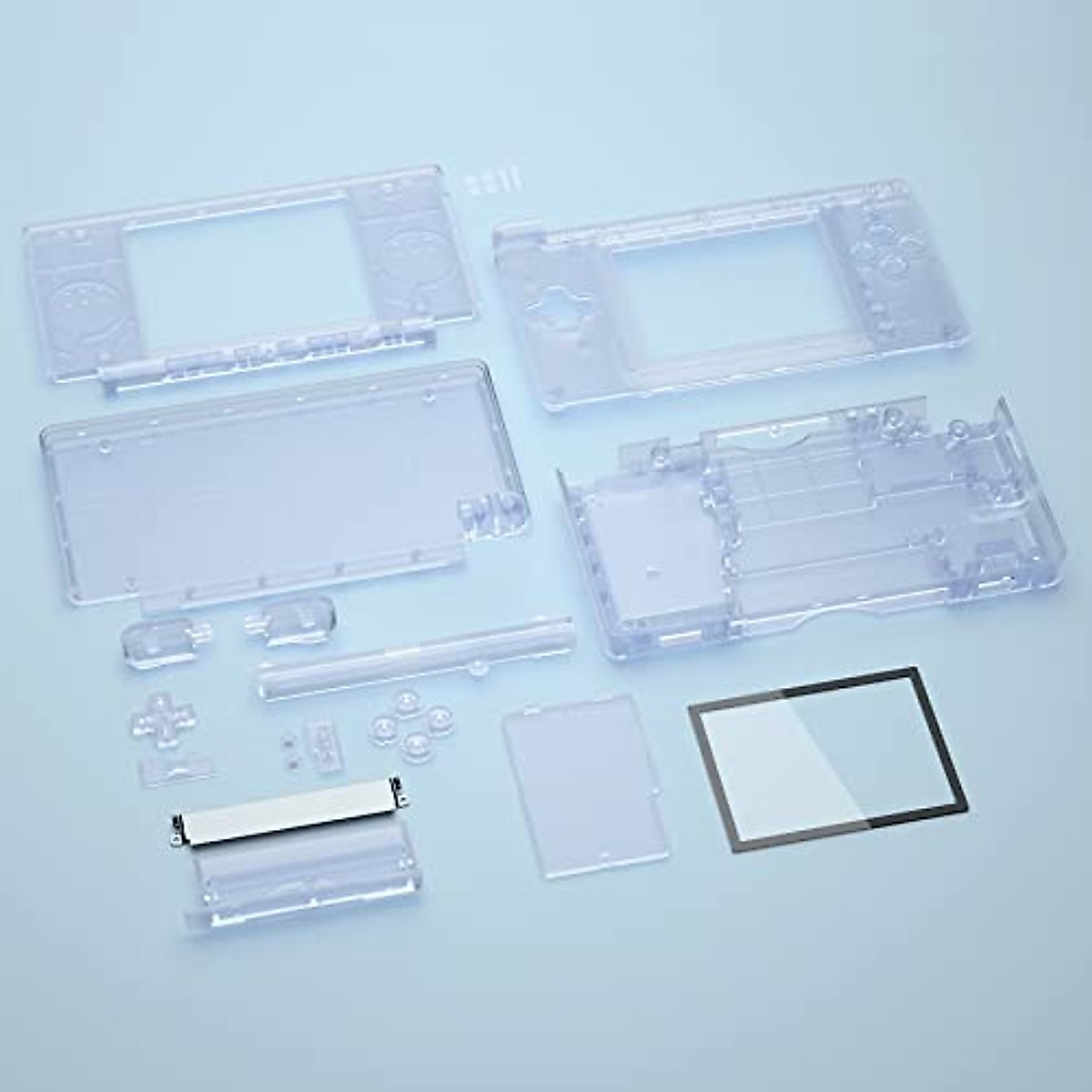 eXtremeRate Glacier Blue Replacement Full Housing Shell for Nintendo DS Lite, Custom Handheld Console Case Cover with Buttons, Screen Lens for Nintendo DS Lite NDSL - Console NOT Included