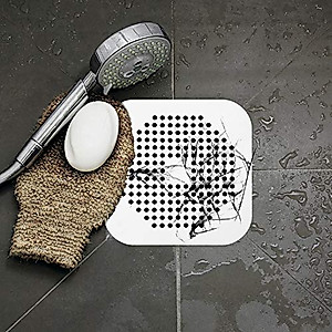 2 Pcs Shower Drain Hair Catchers, Square Shower Hair Drain Cover Catcher, Silicone Hair Stopper Catchers with Suction Cups, for Bathroom, Bathtub, Kitchen, Shower Drain