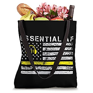 Essential AF 911 First Responder Thin Gold Line Dispatcher Tote Bag