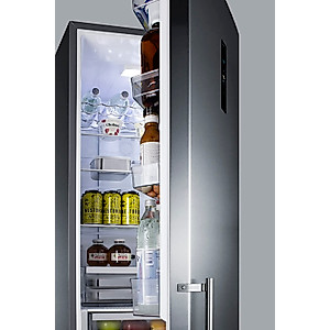 Summit Appliance FFBF181ES2 24" Wide Bottom Freezer Refrigerator with Stainless Steel Doors and Energy Star Certified Performance, Platinum Cabinet