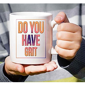 Novelty Gift Gift for Relentless Cornhole Fans - Do You Have Grit - 64 Team Building Game for Adults & Kids - 11 Oz White Ceramic Coffee Mug