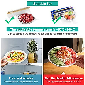 Atersala Plastic Wrap Set,2 Rolls 12in*328ft Premium BPA-Free PE Cling Wrap For Home Kitchen Food/Fruit/Vegetable Fresh-Keeping Packaging