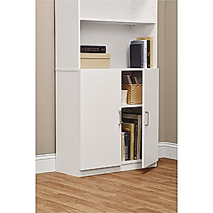 Ameriwood Home Moberly Bookcase with Doors, White