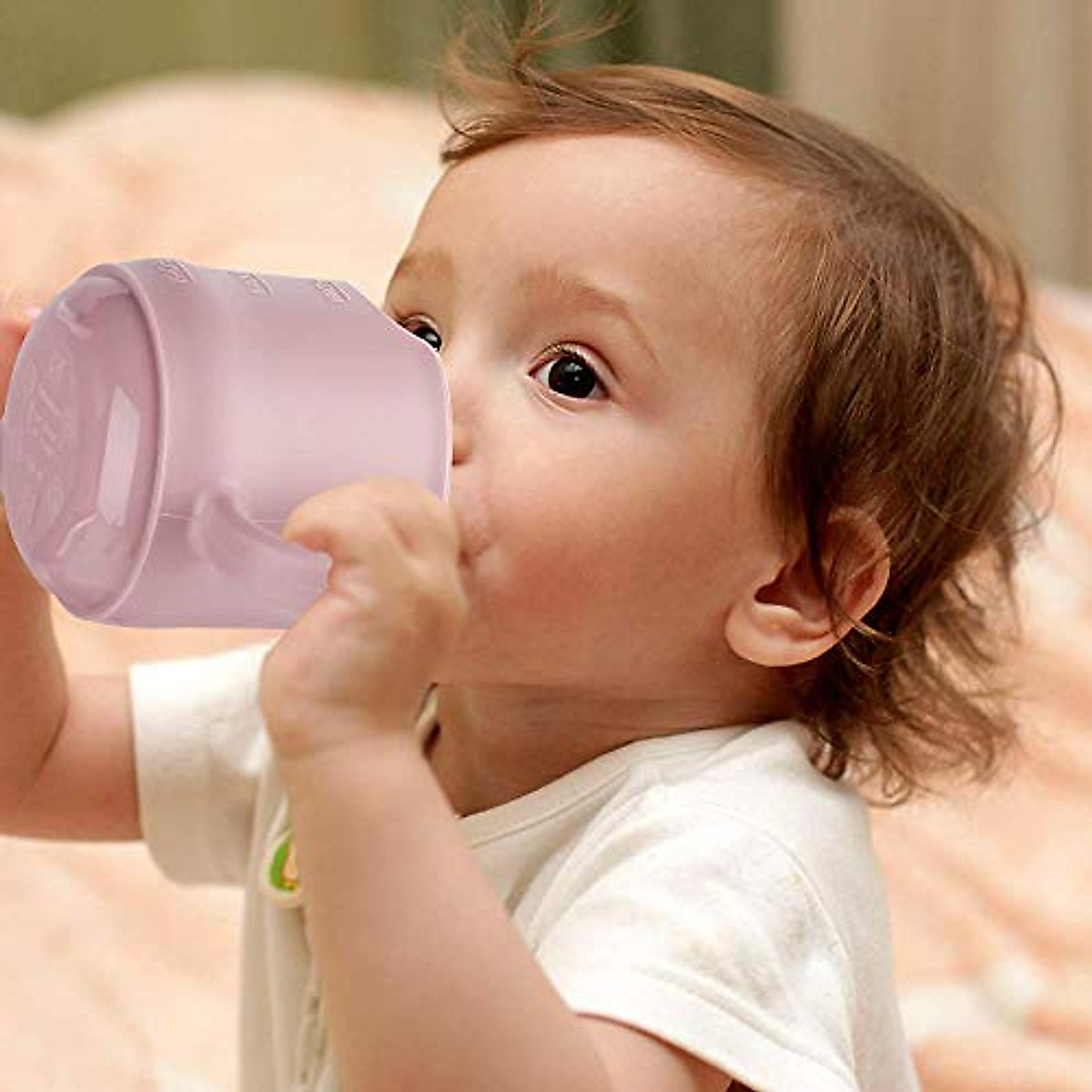 haakaa Silicone Toddler Cup - Durable Baby Training Cup for Baby Independent Drinking, Easy-grip Handles Drinking Cup for 6 Months+ Babies 150ml/5oz (Blush)