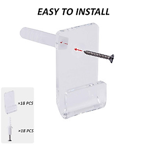 Antilope Vinyl Record Wall Mount Display Shelf, 6 Sets Clear Acrylic Vinyl Record Holder Stand Racks for Album Covers Display and Home Wall Decoration (Screw Mount)