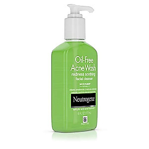 Neutrogena Oil-Free Acne and Redness Facial Cleanser, Soothing Face Wash with Salicylic Acid Acne Medicine, Aloe, and Chamomile to Reduce Facial Redness, 6 fl. oz