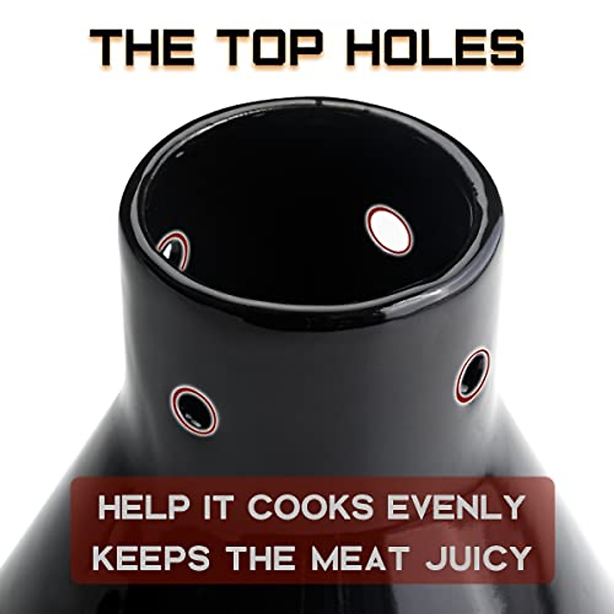 BONPAZ 2Pack Ceramic Beer Can Chicken Holder for Grill, Upright Chicken Roaster Rack, Grilling Accessories - Chicken Throne for Smokers, Non-Stick Beer Butt Chicken Stand, Kamado Joe BBQ Accessories